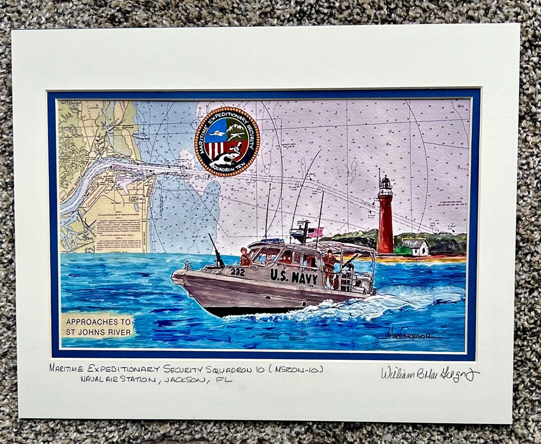 Naval Air Station Art Print MSRON-10 Jacksonville FL ST Johns River ...