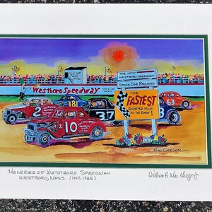 Westboro Speedway Art Print - Westboro MA History - Vintage Stock Car ...