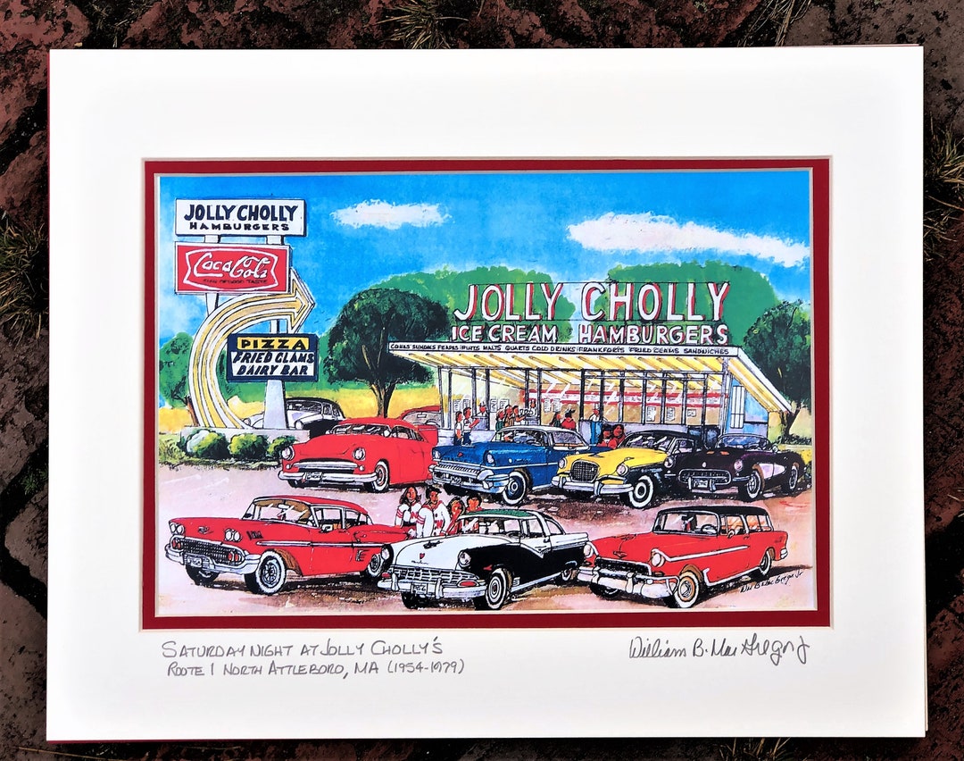 Jolly Cholly Art Print North Attleboro MA 1950 1960 Hot Rod Car Carhop ...