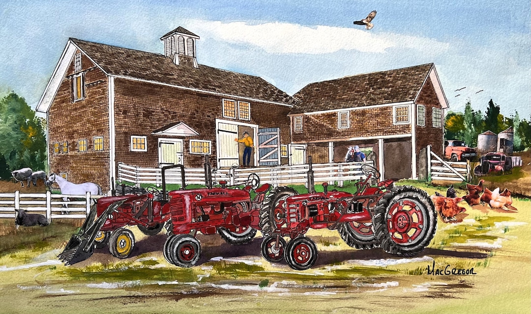 Farmall Tractor Art Print canterbury Shaker Village Antique Model M Cub ...