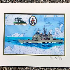 USS Shiloh CG-67 Nautical Chart Art Print Painting Missile | Etsy