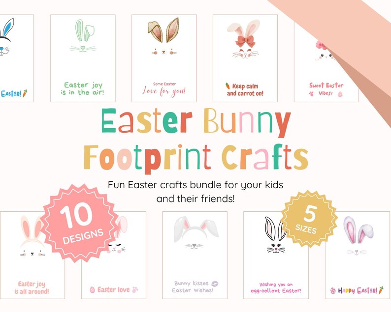 Easter Bunny Footprint Crafts | Printables | Easter Activities | Baby ...
