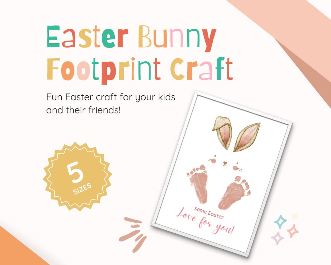 Easter Bunny Footprint Craft | Printable | Easter Activities | Baby ...