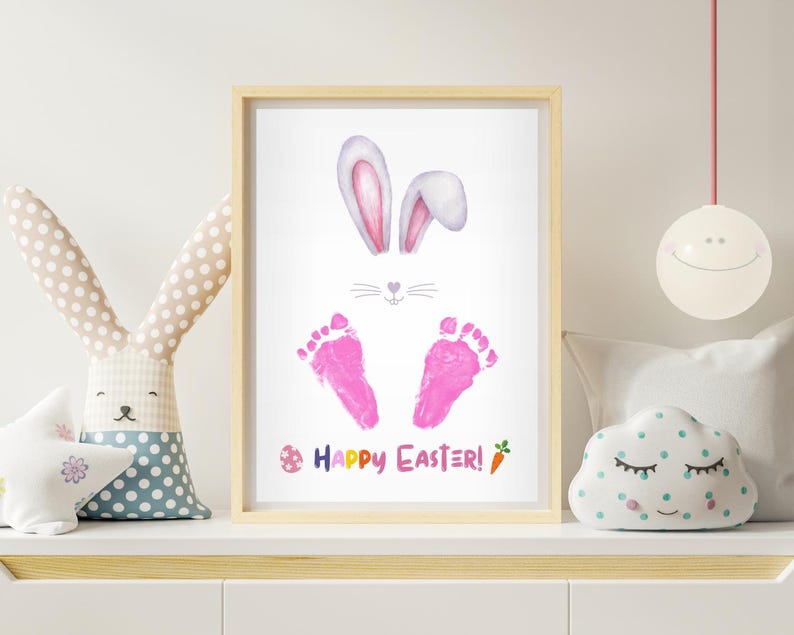 Easter Bunny Footprint Crafts | Printables | Easter Activities | Baby ...