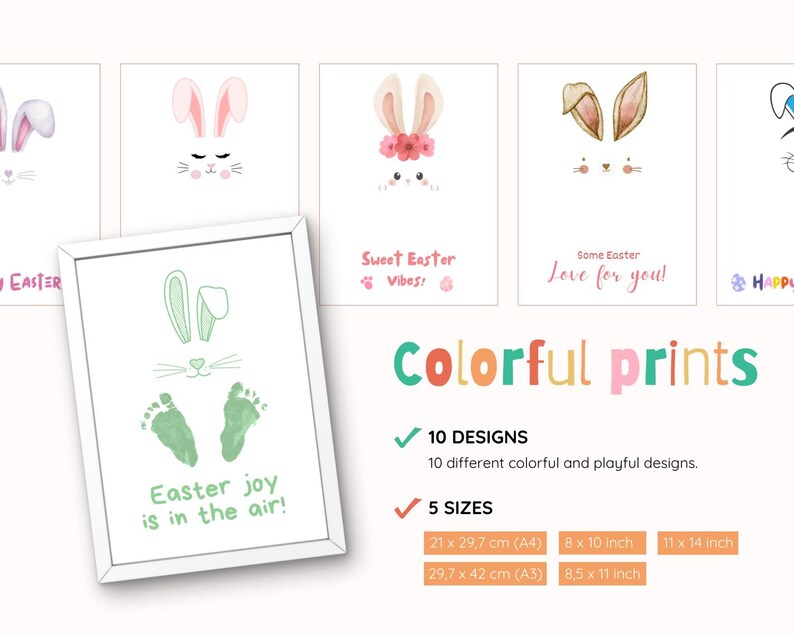 Easter Bunny Footprint Crafts | Printables | Easter Activities | Baby ...