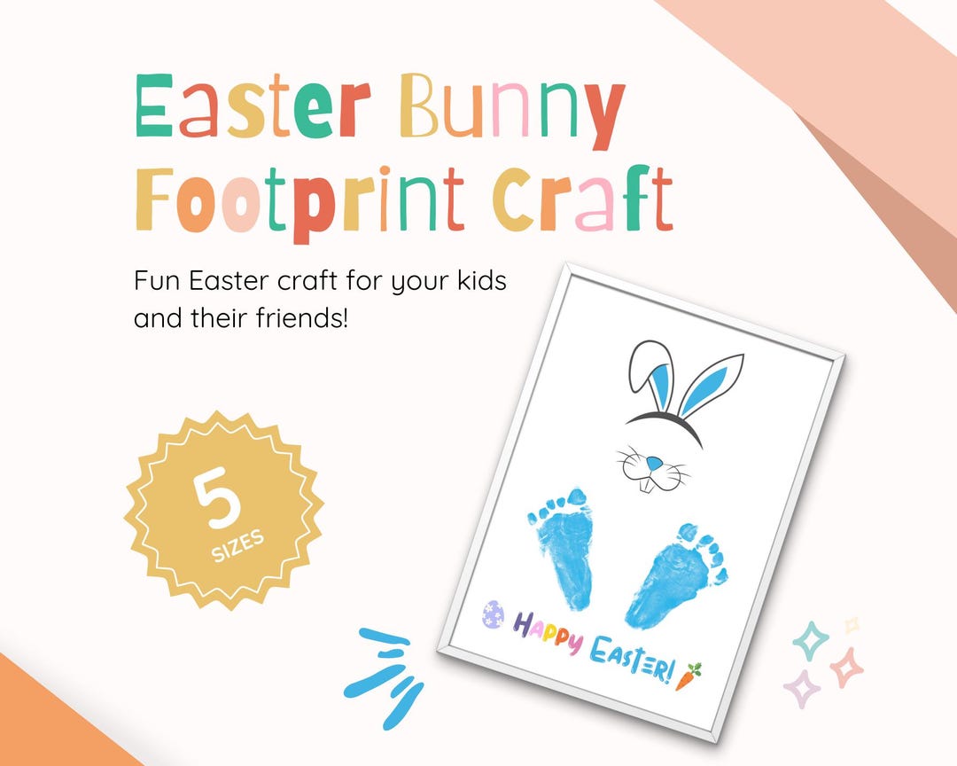 Easter Bunny Footprint Craft | Printable | Easter Activities | Baby ...