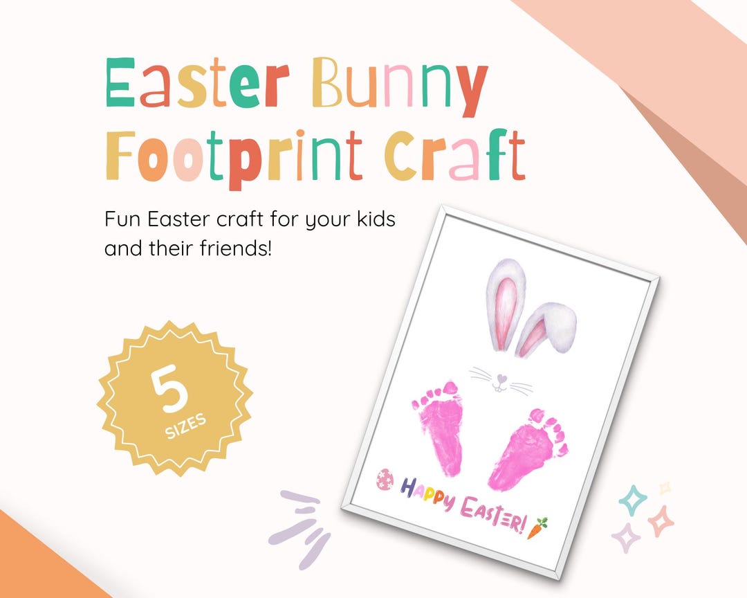 Easter Bunny Footprint Craft | Printable | Easter Activities | Baby ...