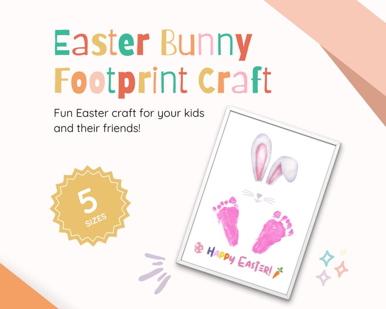 Easter Bunny Footprint Craft | Printable | Easter Activities | Baby ...