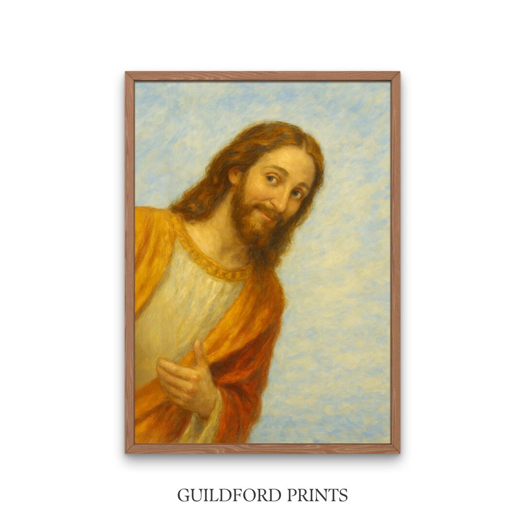 Printable Peeking Jesus I Saw That Meme Vintage Impressionist ...