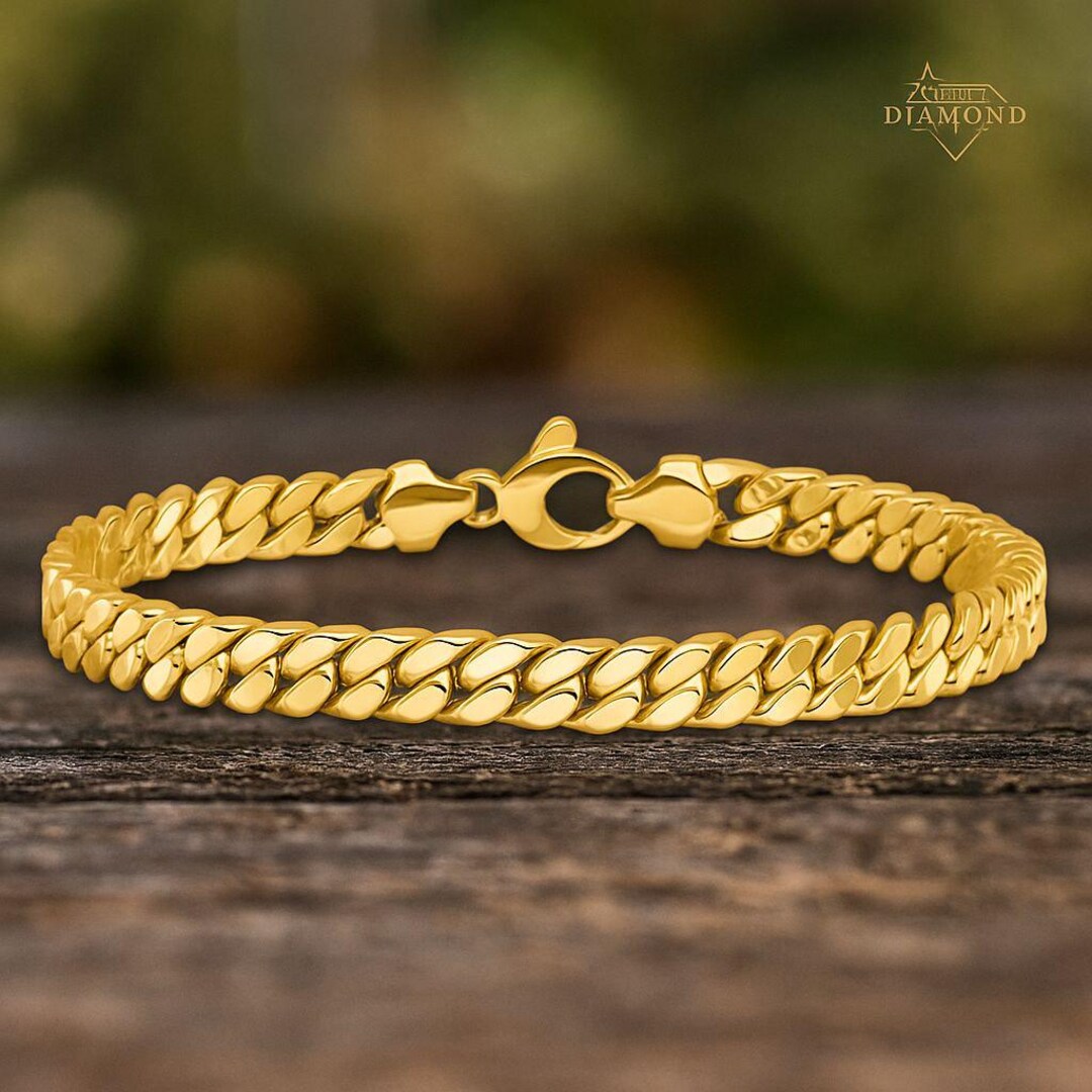Classic Cuban Link Gold Bracelet for Men REBEL JEWELRY - Etsy Australia