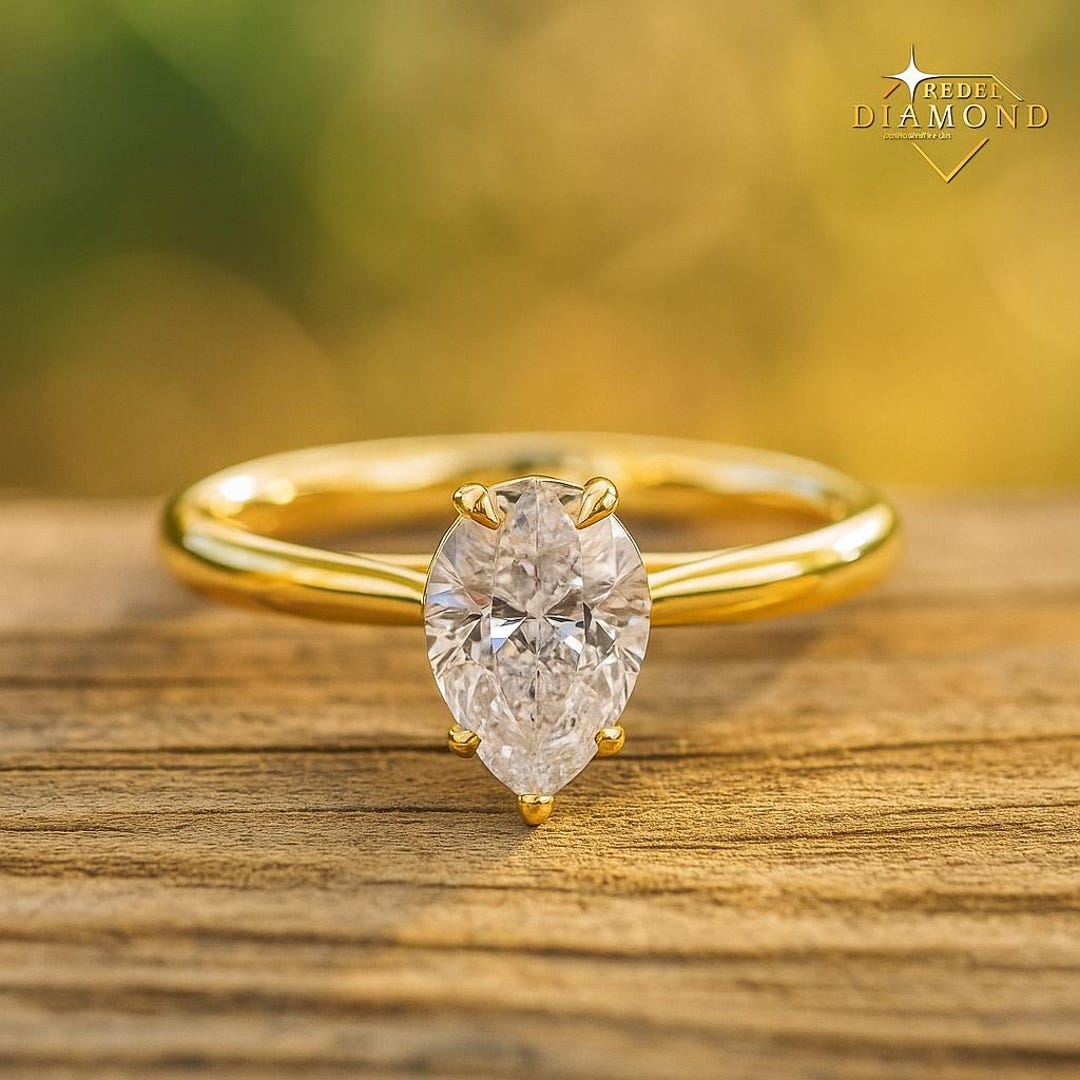 2ct Pear Cut Lab Diamond Solitaire Engagement Ring | Sole Collection by ...