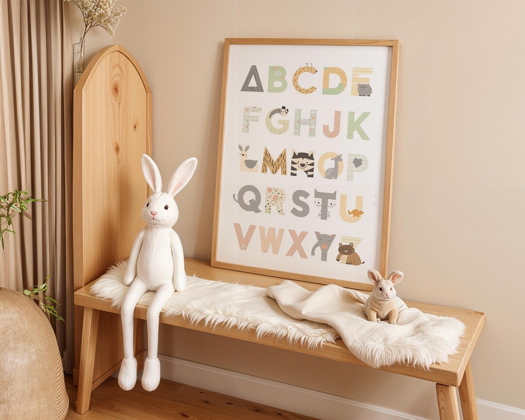Animal ABC Nursery Art Print, Neutral Colors (digital Download) - Etsy