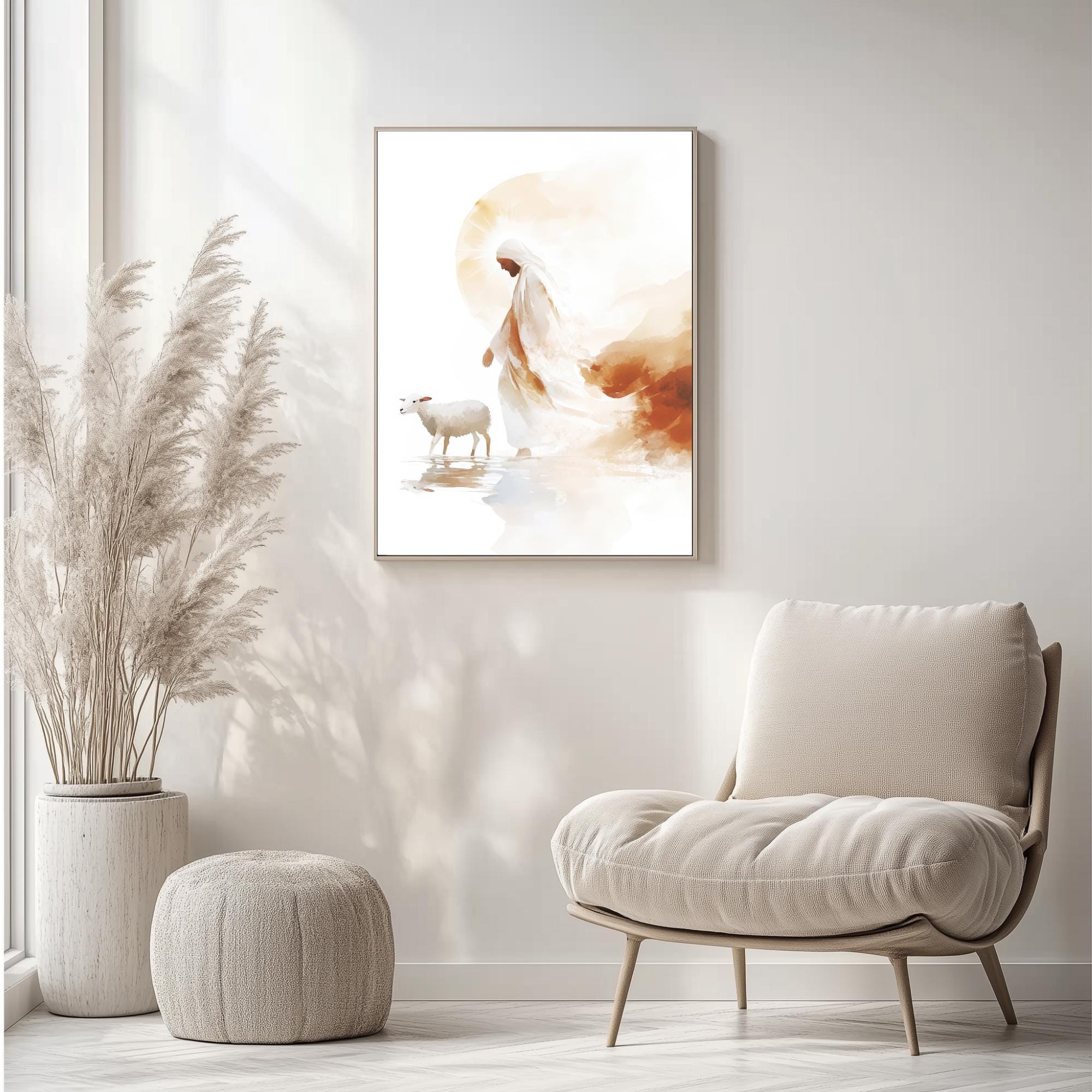 The Lost Sheep Print – Jesus With Lamb, Christian Wall Art (digital ...