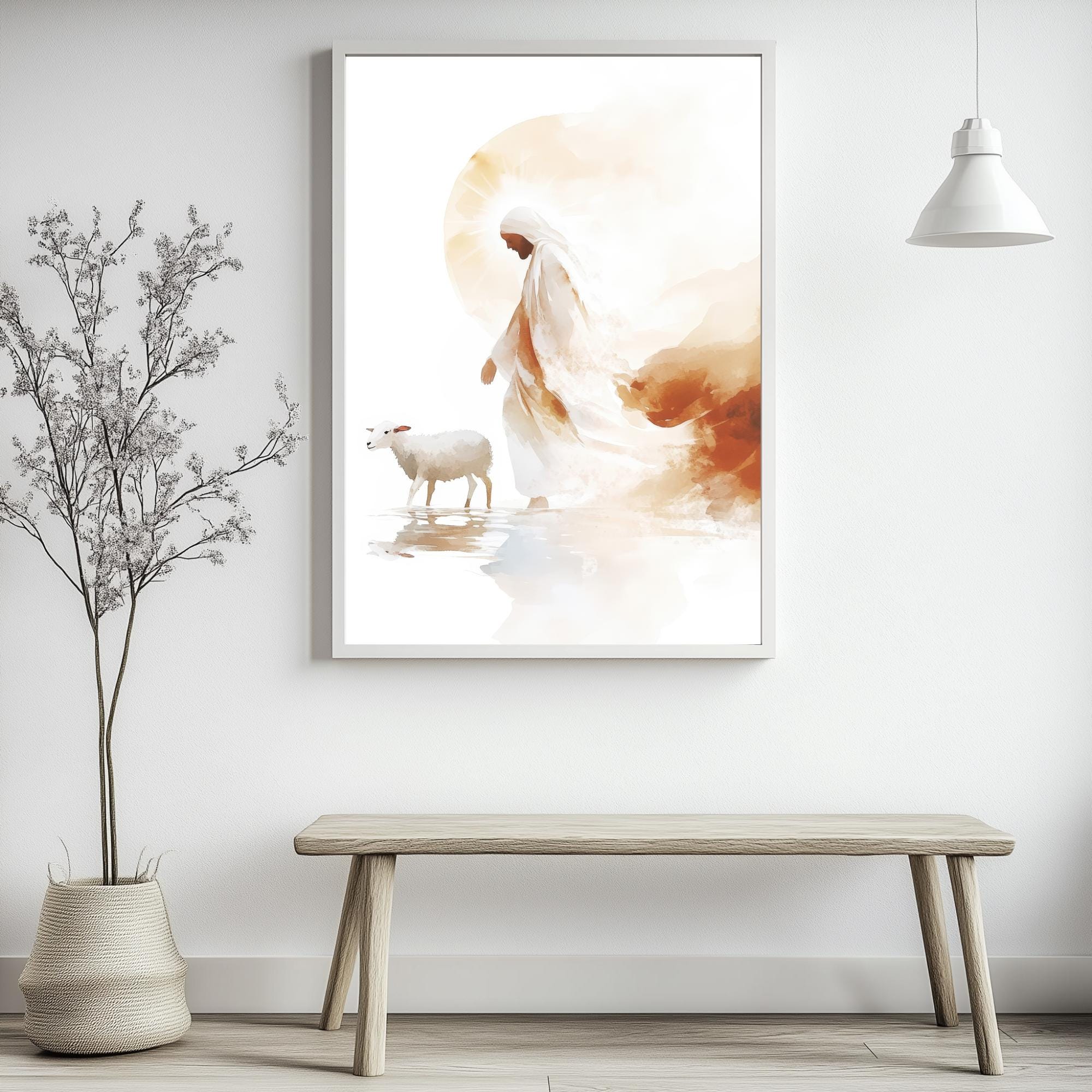 The Lost Sheep Print – Jesus With Lamb, Christian Wall Art (digital ...