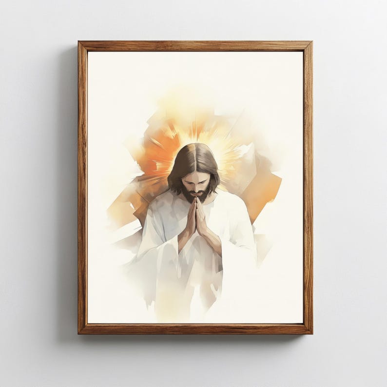 Prayer of Christ - Jesus Praying Digital Art, Christian Wall Decor, LDS ...
