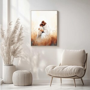 Divine Embrace - Jesus and Boy Digital Art, Christian Wall Decor, LDS ...