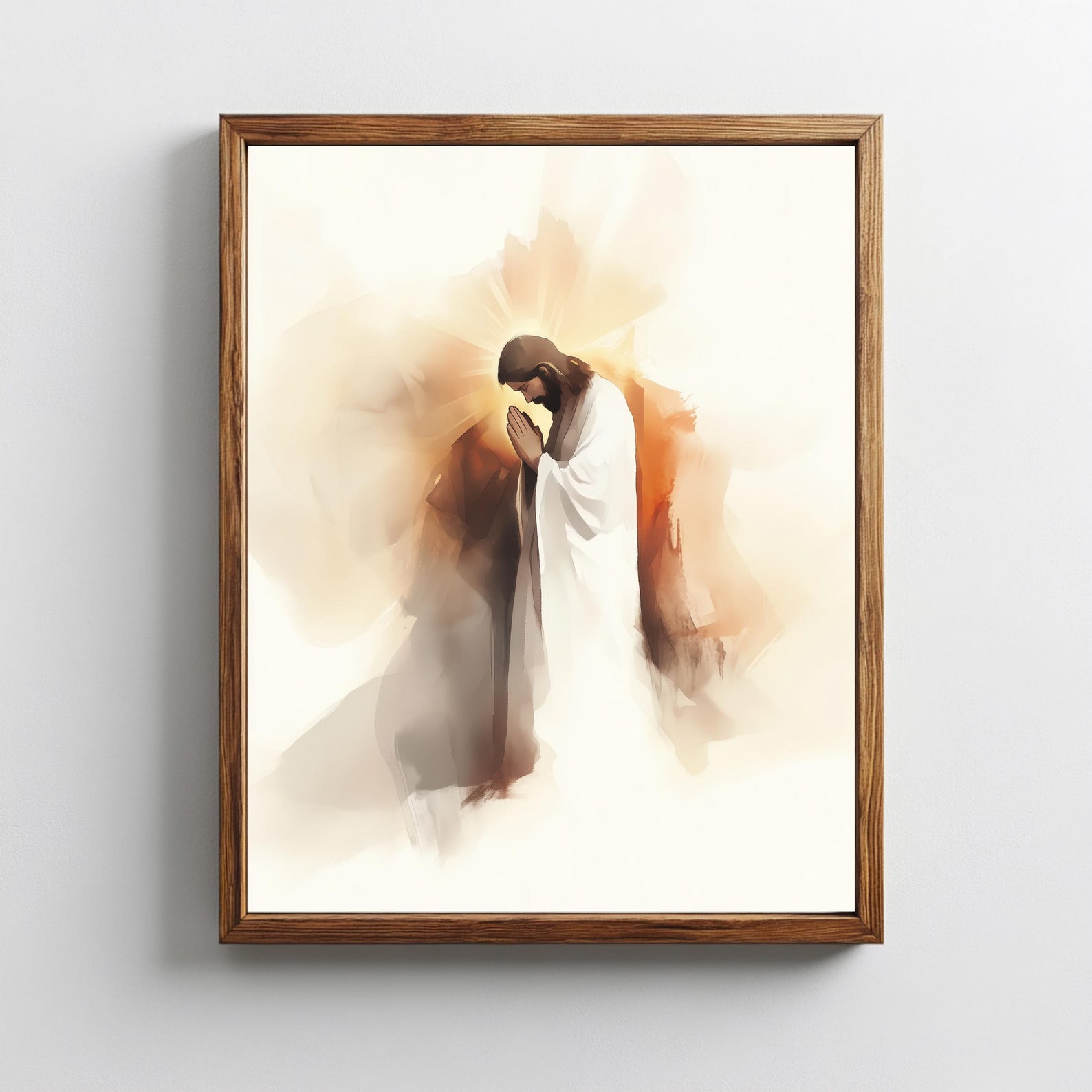 Prayer of Christ - Jesus Praying Digital Art, Christian Wall Decor, LDS ...