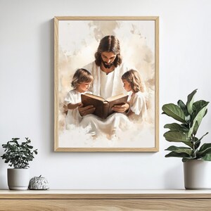 His Teachings - Jesus and Children Printable Art, Christian Nursery ...