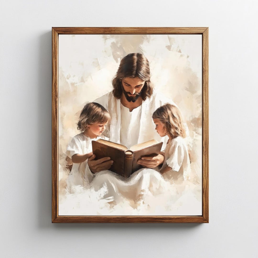 His Teachings - Jesus and Children Printable Art, Christian Nursery ...