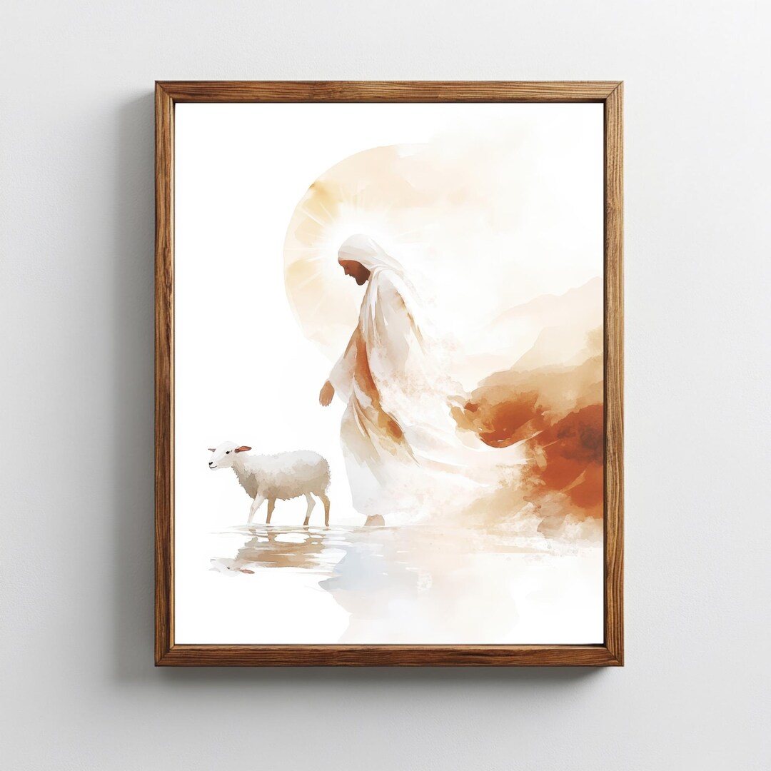 The Lost Sheep Print – Jesus With Lamb, Christian Wall Art (digital ...
