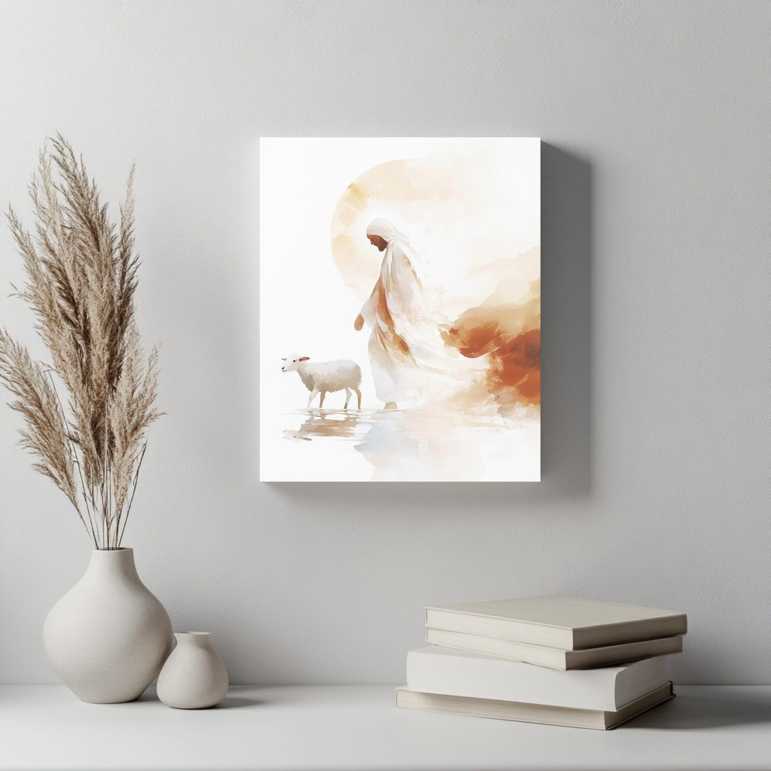 The Lost Sheep Print – Jesus With Lamb, Christian Wall Art (digital ...
