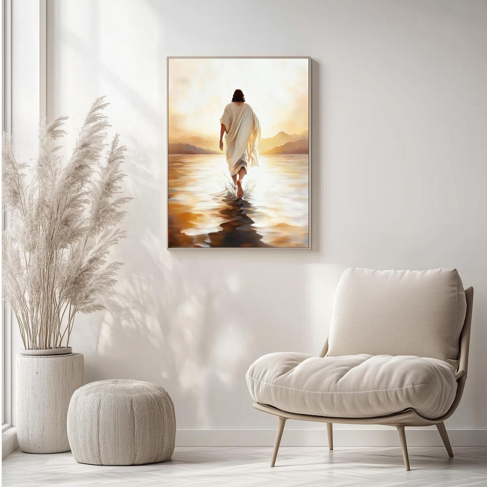 A Miracle Step - Jesus Walking on Water Printable Art, Christian Wall ...