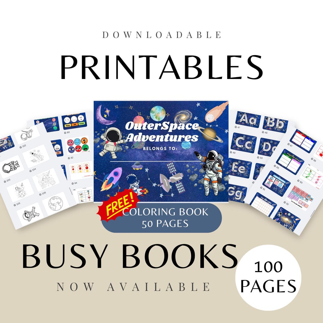 Outer Space Busy Book Printable Homeschool Learning Materials for Kids ...