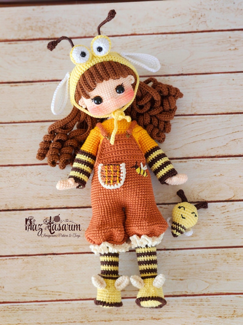 Crochet Doll and Bee Amigurumi Pattern: PDF Tutorial (english, Turkish ...