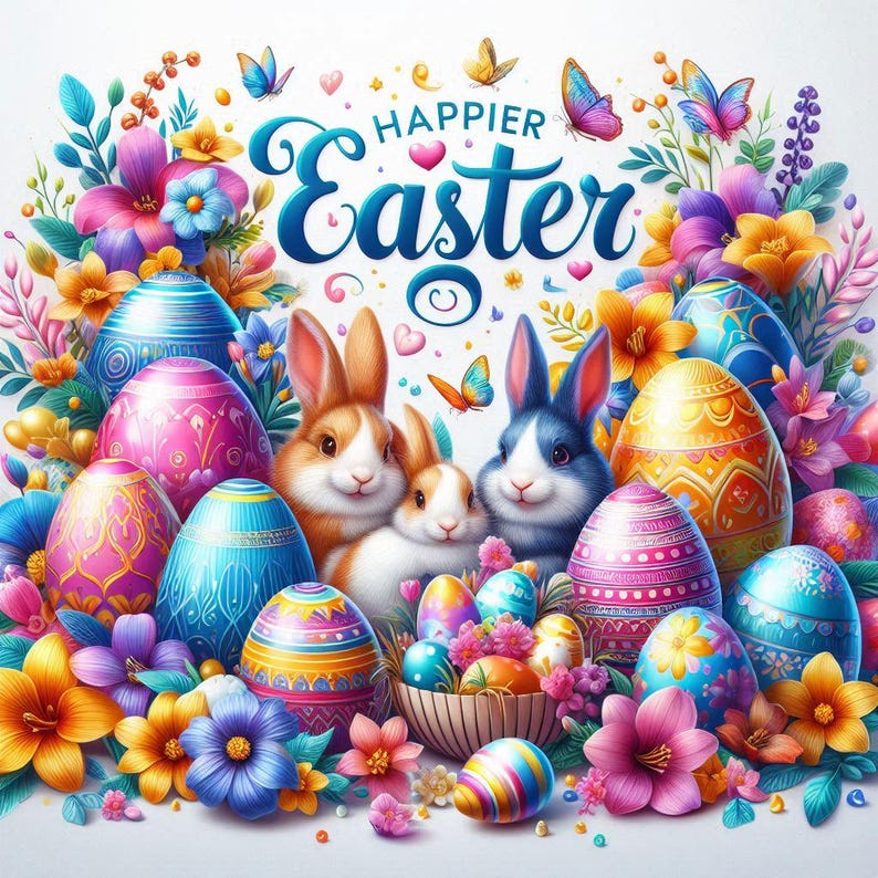 Happy Easter Art - Etsy