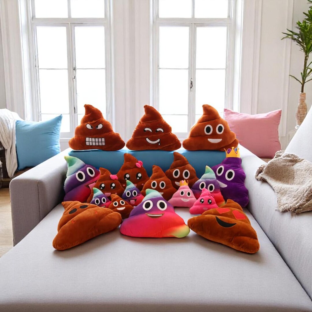 Funny Poop Emojis Pillow Plush – Cute Poop Stuffed Toy Gift for Kids ...