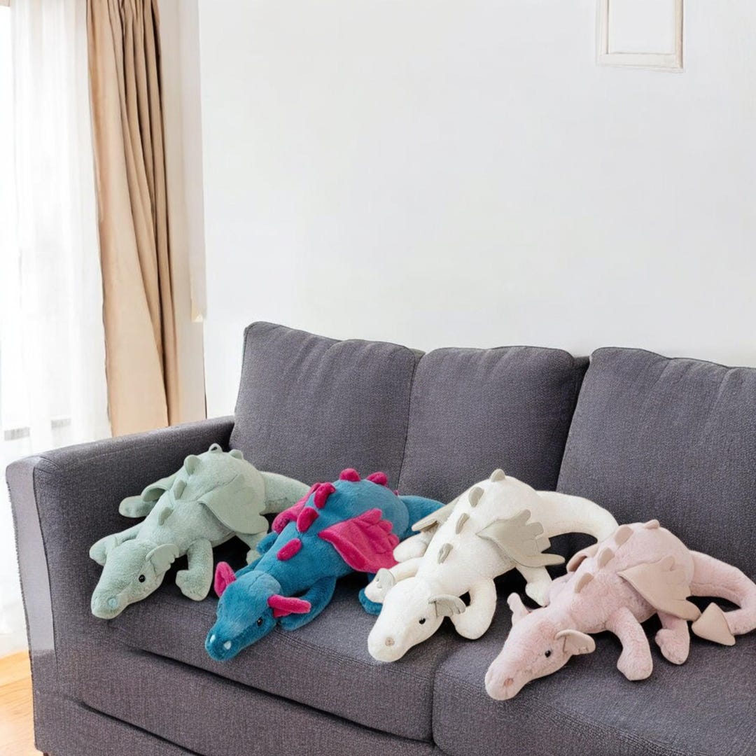 Cute Plush Snow White Dragon Toy – Soft Stuffed Dragon Pillow for Kids ...
