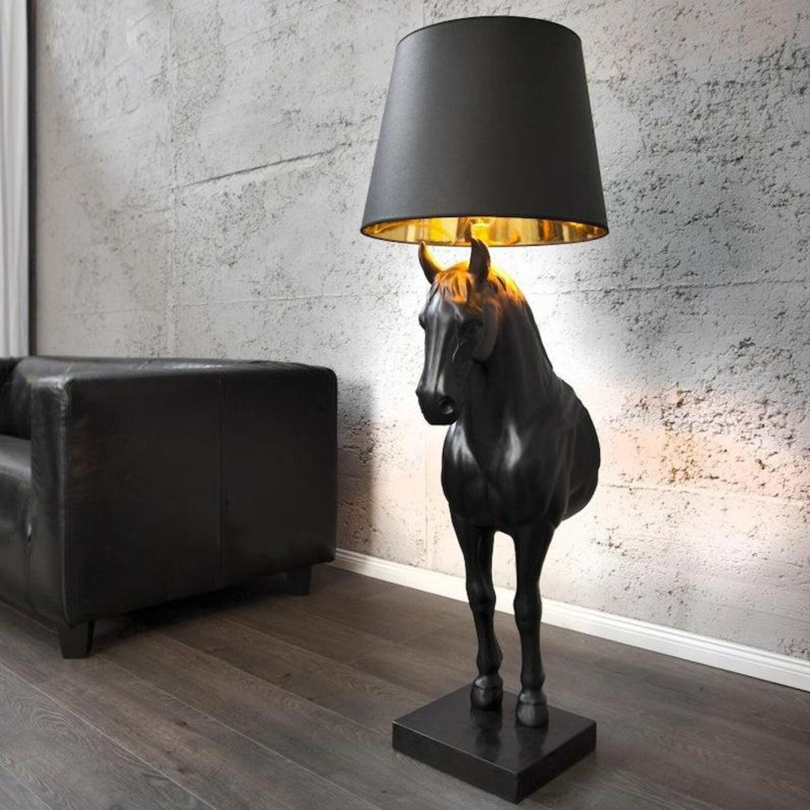 Black Horse Floor Lamp Modern Equestrian Sculpture | Contemporary Home ...