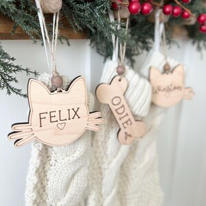 Pet PERSONALIZED STOCKING TAG for Pets / Ornament | Cats + Dogs | Birch ...
