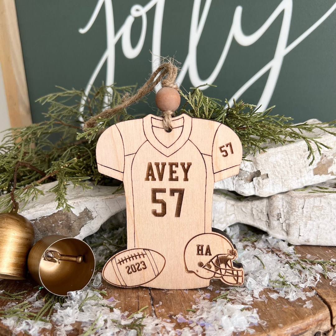 FOOTBALL PERSONALIZED ORNAMENT | Sports Ornament | Athlete Gift | Maple ...
