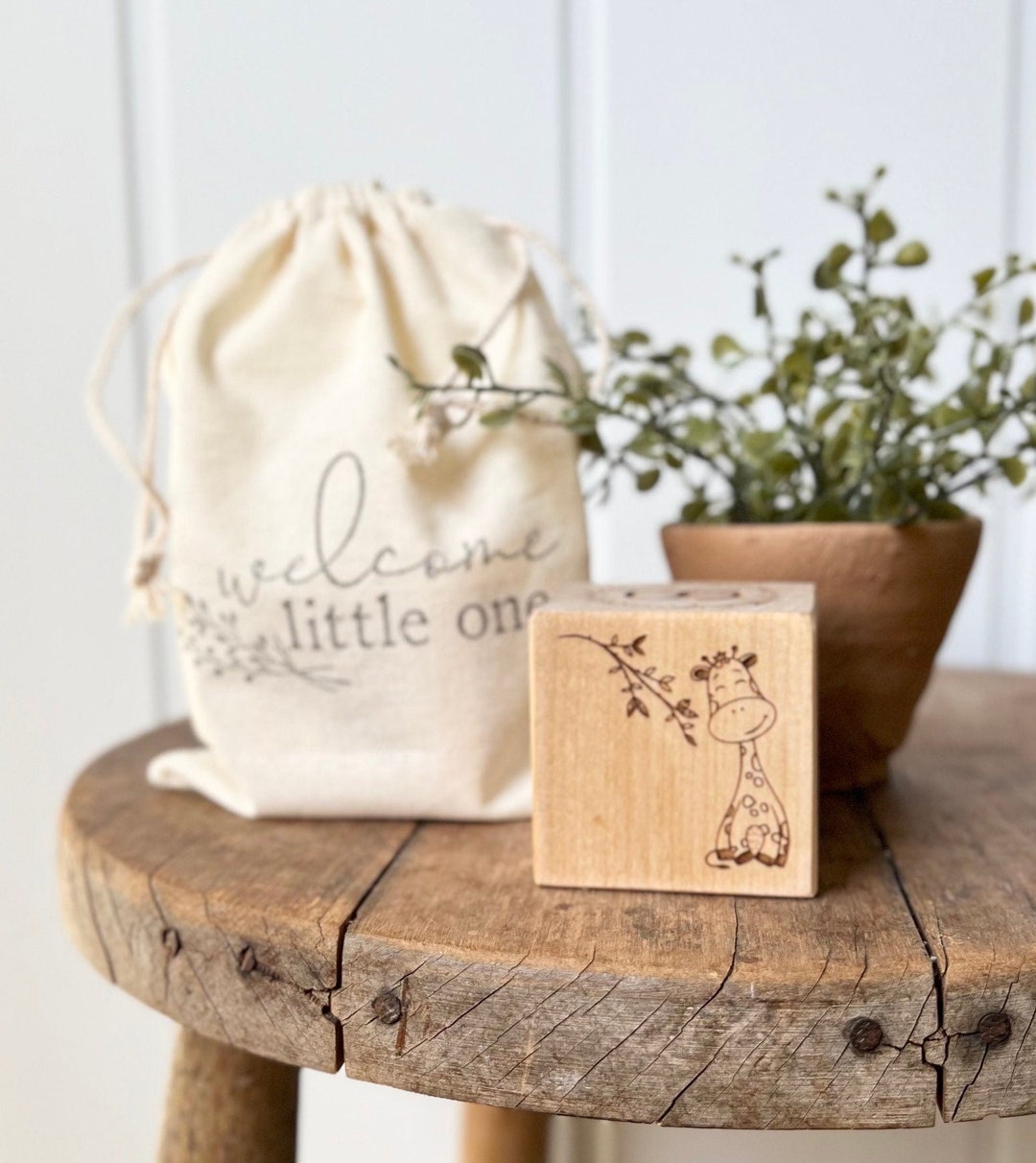 Giraffe BABY NAME BLOCK | Personalized Birth Stats | Shower Gift | New ...