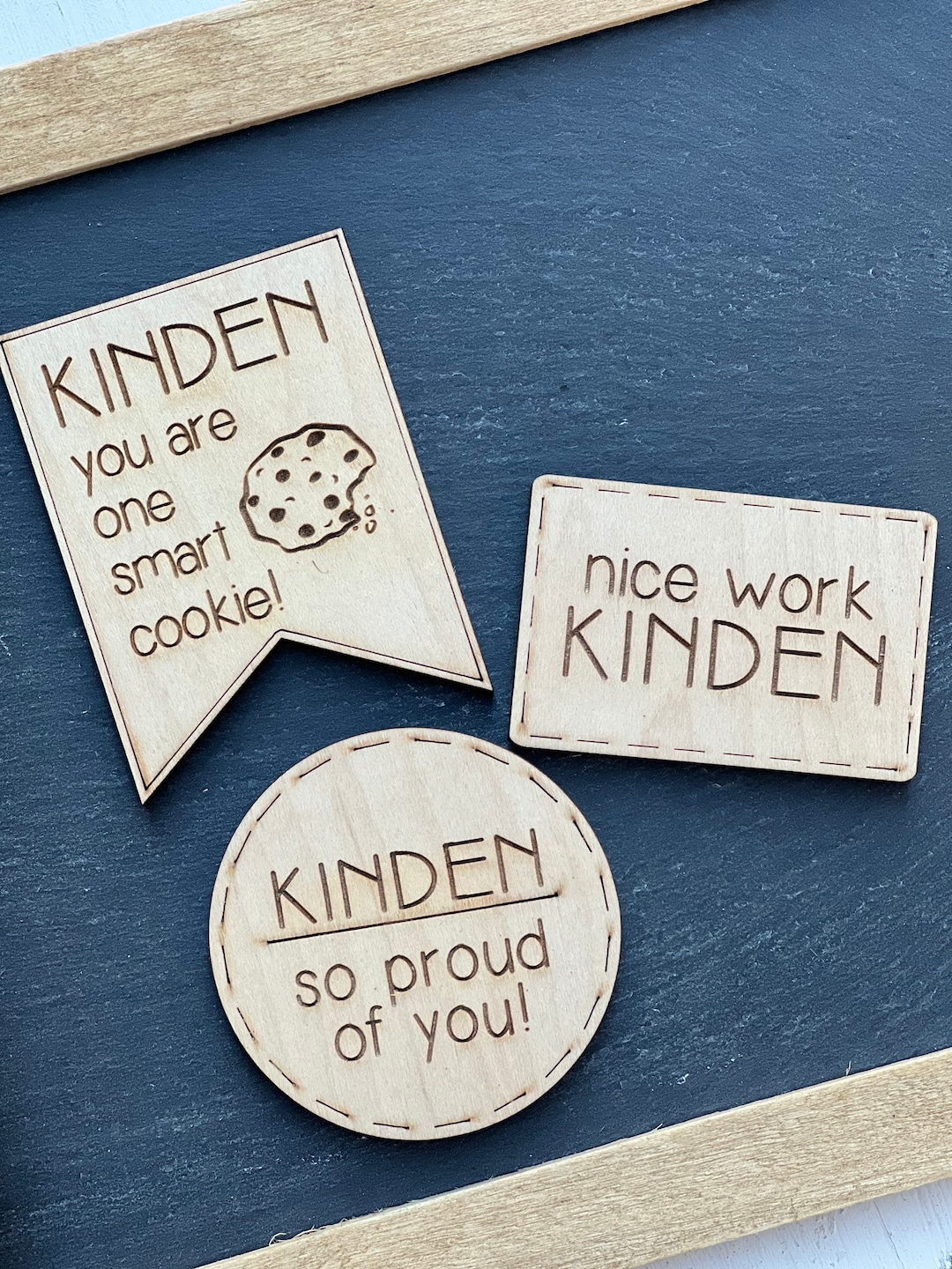 Personalized Magnet Set Maple Wood Laser Cut Magnets Look What I Did ...