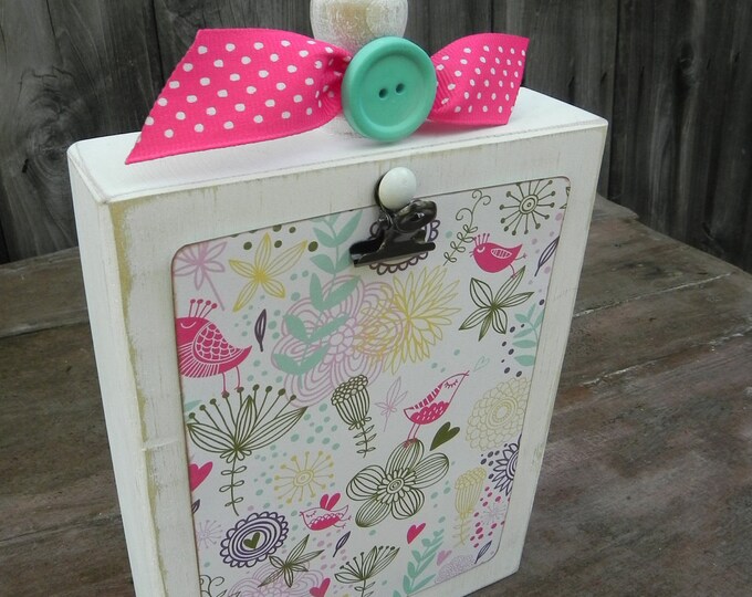 Pedestal Block Photo Holder Frame / Message Block With Finial, Hot Pink ...