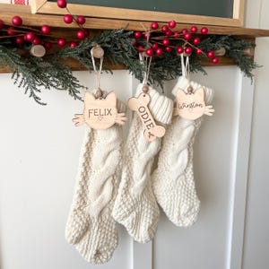 Pet PERSONALIZED STOCKING TAG for Pets / Ornament | Cats + Dogs | Birch ...
