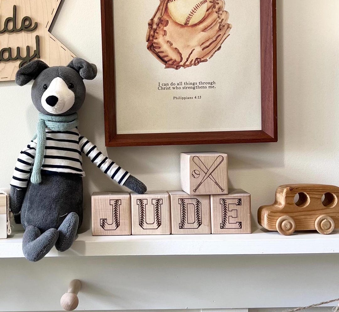 BASEBALL / SOFTBALL CUSTOM Name Blocks| Personalized Blocks | Kids Room ...