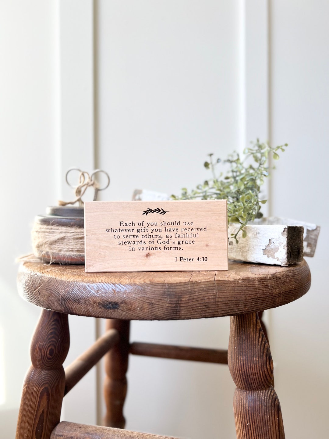 SCRIPTURE BLOCK Wooden Bible Verse Block | Solid Wood Block | New Year ...