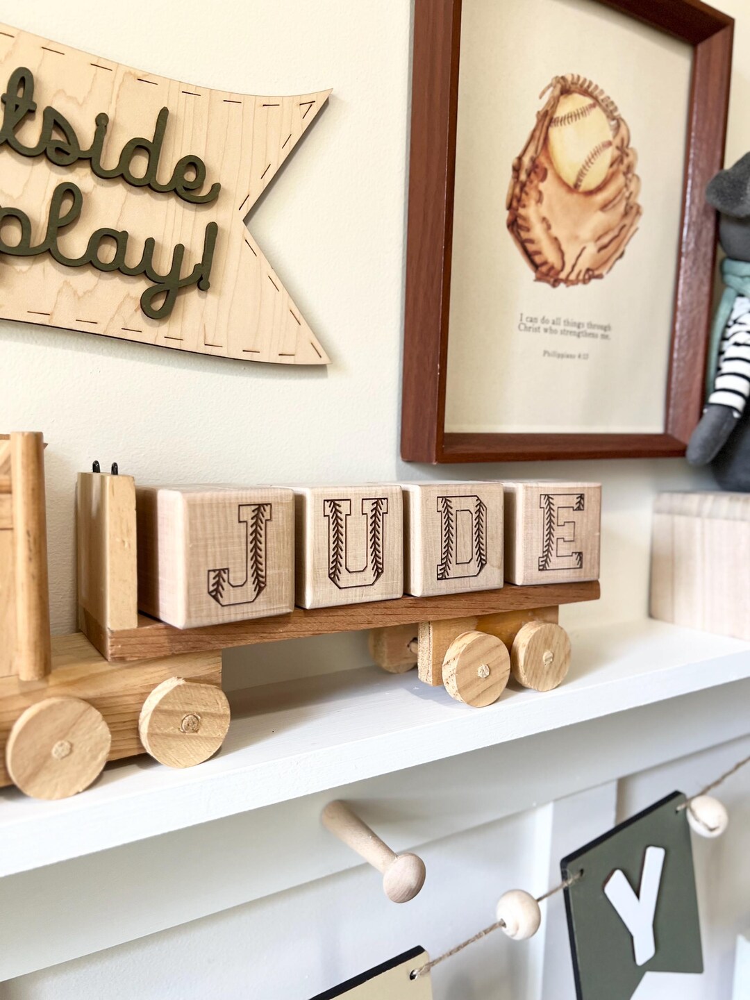 BASEBALL / SOFTBALL CUSTOM Name Blocks| Personalized Blocks | Kids Room ...
