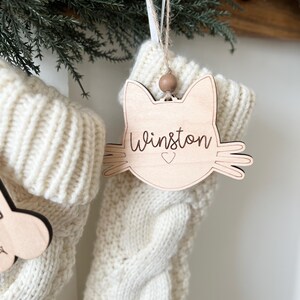 Pet PERSONALIZED STOCKING TAG for Pets / Ornament | Cats + Dogs | Birch ...