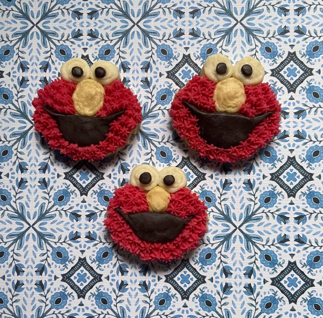 Elmo Sugar Cookies - Naturally Dyed Buttercream Frosting - Etsy