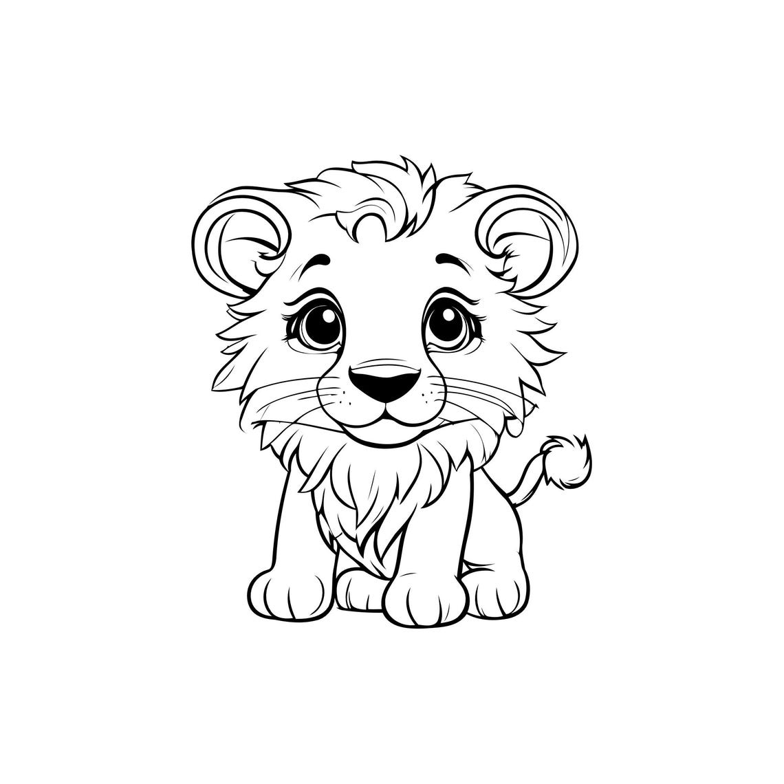 Lion Coloring Paper - Etsy