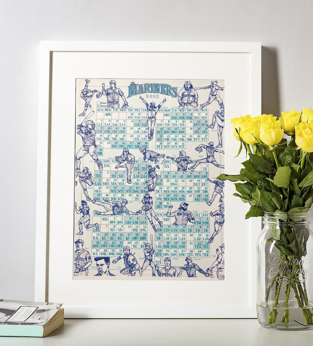 2023 Seattle Mariners Baseball Schedule Risograph Print - Etsy