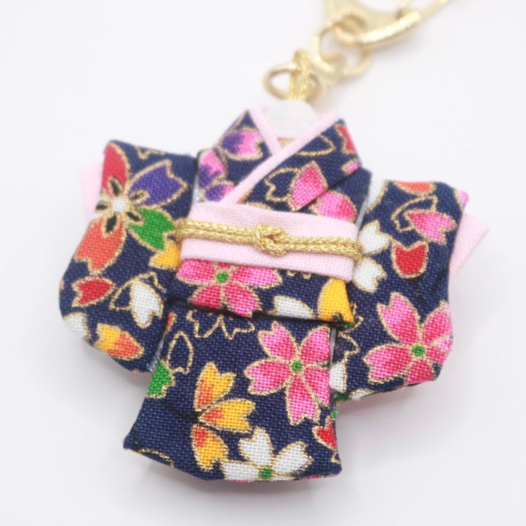 Japanese Bag Charm | Mini Kimono Keychain Handmade Japanese Gift - Etsy