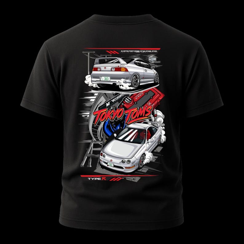 Integra DC2 Type R T-shirt - Honda VTEC JDM Race Car Tee, Spoon Mugen ...