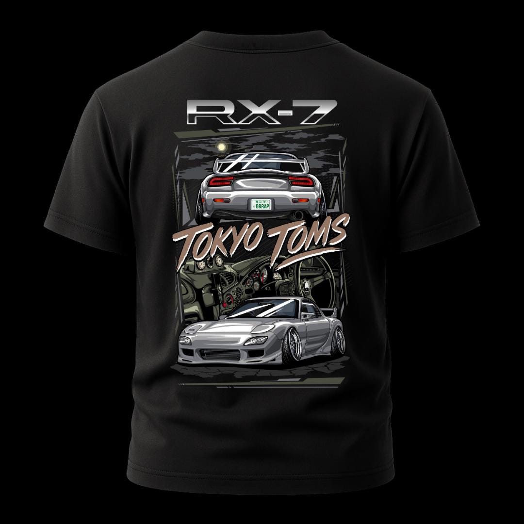 Mazda RX-7 FD3S Tee - JDM Rotary Engine T-shirt, Silver Sports Car ...