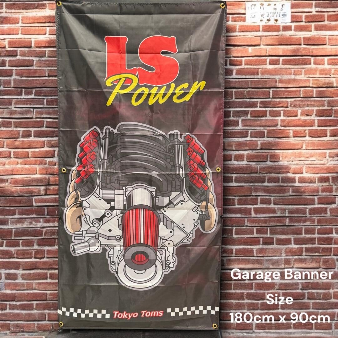 LS Engine Flag Blue – JDM Wall Banner | Car Enthusiast Gift | Tokyo ...
