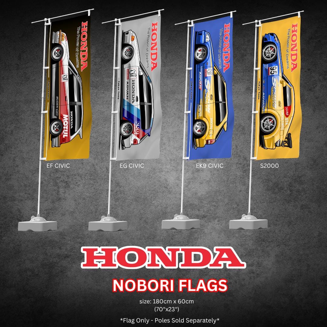 Tuner Car Civic Nobori Flag – Inspired by 90s-00s JDM Legends Garage ...